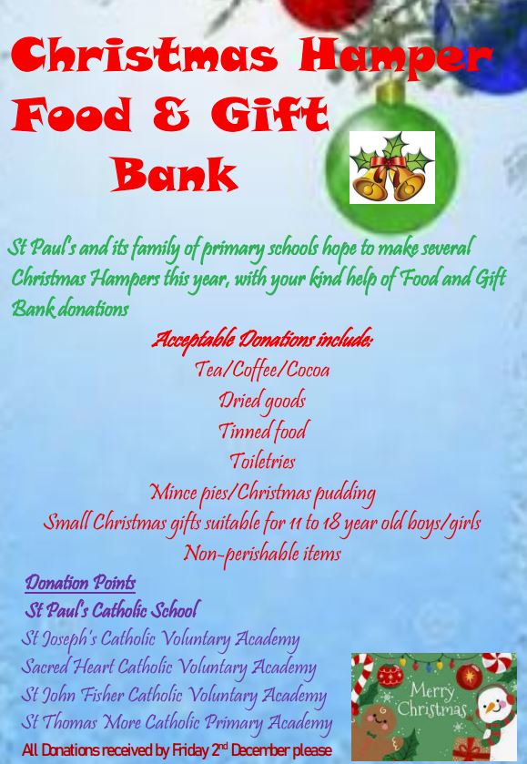 Christmas Hampers! - St Paul's Catholic School