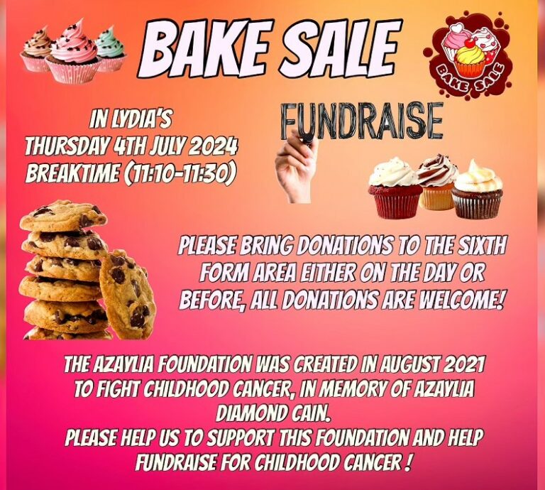 Charity Bake Sale - The Azaylia Foundation - St Paul's Catholic School