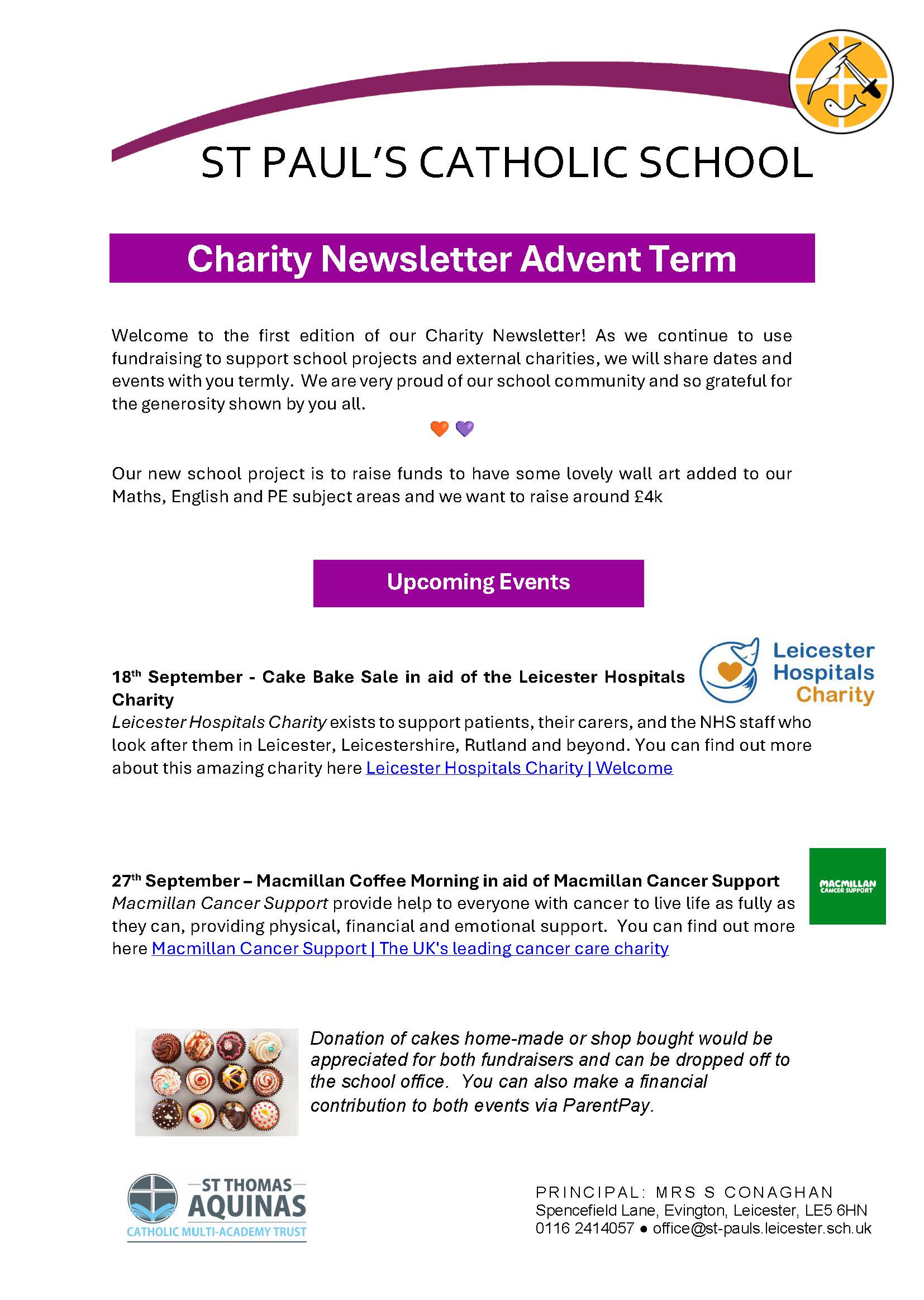 Advent Term Charity Newsletter - St Paul's Catholic School